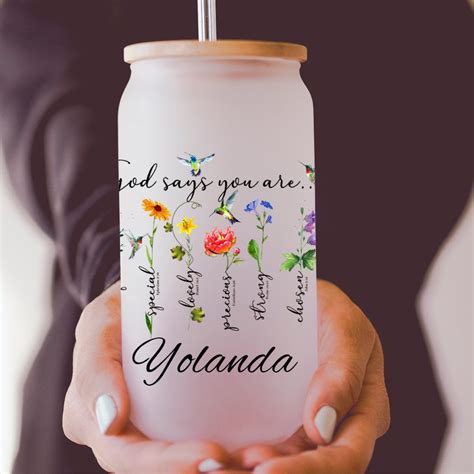 Custom Bible Verses God Says Iced Coffee Cup Scripture Glass Cup
