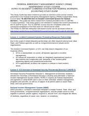 Is 700 A Nims An Intro Study Guide Federal Emergency Management