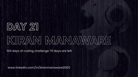 Day 21 Of 100dayscodingchallenge Youtube