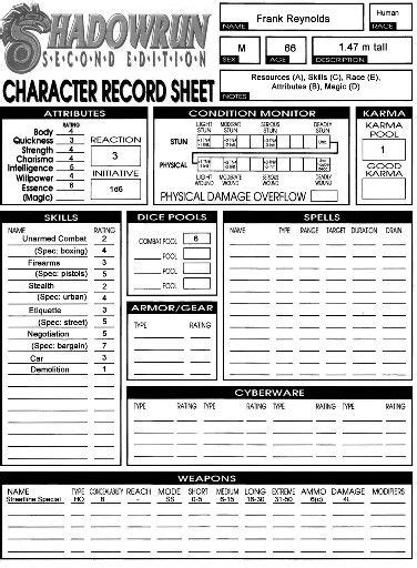 4e Shadowrun Character Sheet Saywest