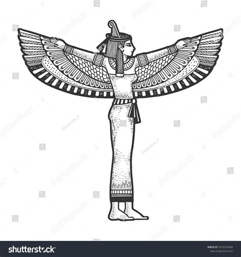 Isis Ancient Egyptian Mother Goddess Sketch Stock Vector Royalty Free