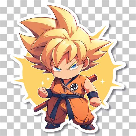 Chibi Goku Super Saiyan Sticker Cute Dragon Ball Png Sticker