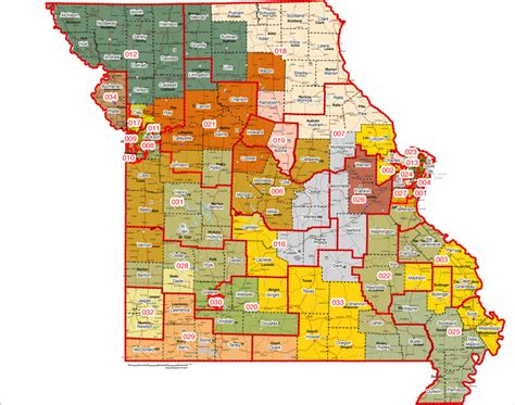 Missouri State Senate District Map Printable Map