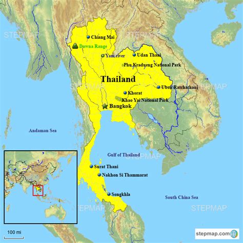 Stepmap Thailand Landkarte Für Thailand