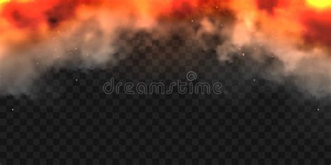 Realistic Smoke Clouds And Fire Flame Blast Explosion Stream Of