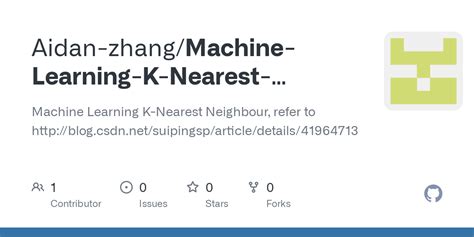 Github Aidan Zhangmachine Learning K Nearest Neighbour Machine Learning K Nearest Neighbour