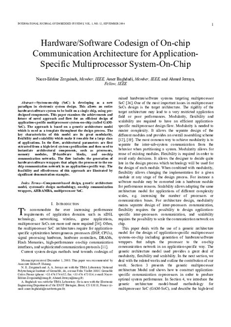 pdf hardware software codesign of on chip communication architecture