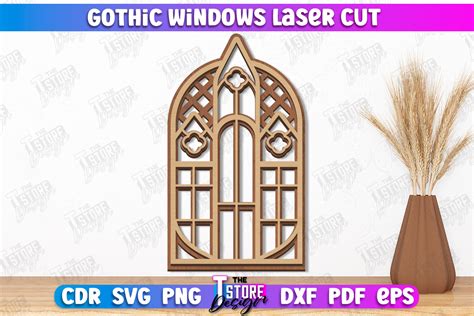Gothic Window Frame Gothic Style Cnc · Creative Fabrica