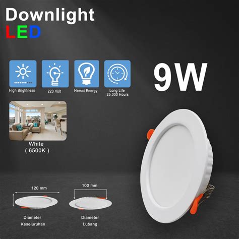 Jual Lampu Downlight Led Inbow 6w 9w 12w 18w 24w Downlight Panel Led Inbow Bulat Shopee