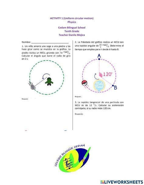 2 Circular Motion Worksheet Pdf Worksheets Library