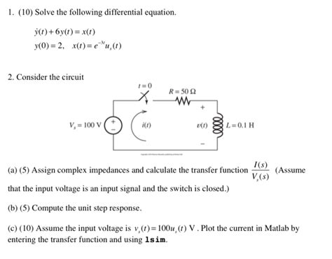 Solved Questions Related To Differential Equation Circuit