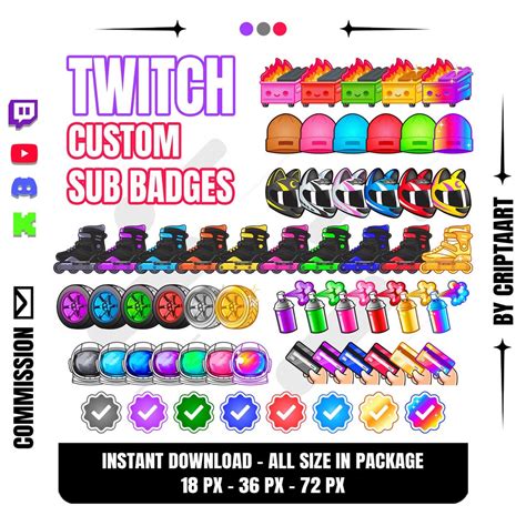 Custom Sub And Bit Badges Commission For Twitch Discord Kick Youtube