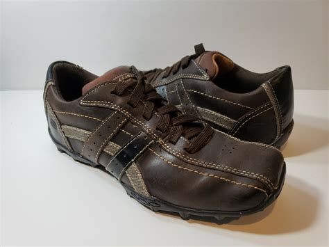 Skechers Relaxed Step Mens Brown Leather Shoes Sn 611… Gem