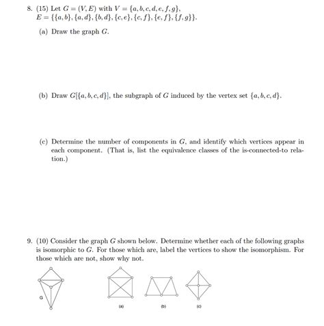 Solved Let G V E With V A B C D E F G E Chegg