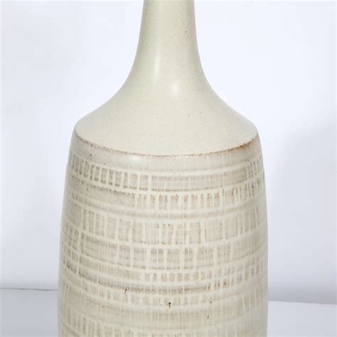 Mid Century Modern Dove Gray Ceramic Table Lamp By Design Techniques — High Style Deco