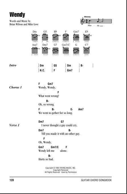 Wendy Guitar Chordslyrics Zzounds