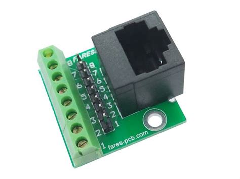 Rj45 8 To Screw Terminal Pin Header Vertical Plugging Fares Pcb
