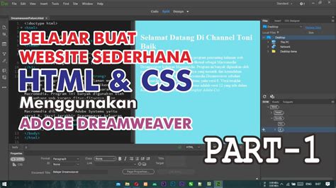 Belajar Buat Website Sederhana Html And Css Menggunakan Adobe Dreamweaver