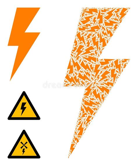 Recursion Electric Spark Icon Self Composition Stock Vector Illustration Of Recharge Charger