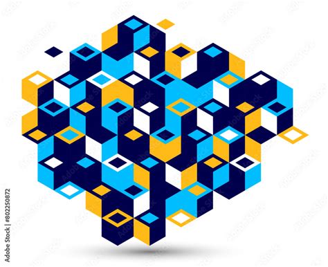 Abstract Vector Wallpaper With 3d Isometric Cubes Blocks Geometric