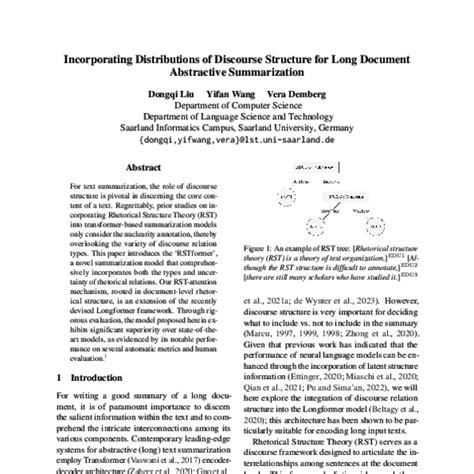 incorporating distributions of discourse structure for long document