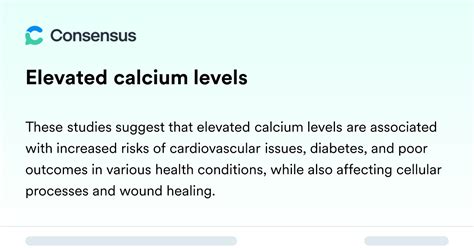 Elevated Calcium Levels Consensus Academic Search Engine