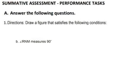 Solved Summative Assessment Performance Tasks A Answer The Following Questions 1directions