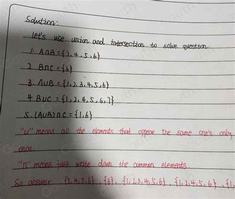 Solved ACTIVITY LET S PRACTICE UNION INTERSECTION Directions Answer The Following Given
