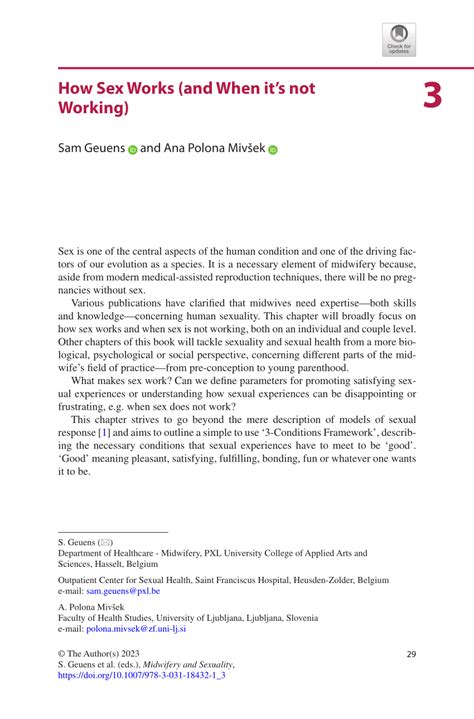 Pdf How Sex Works And When Its Not Working