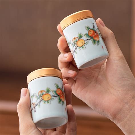 Ceramic Tea Caddy Portable Small Tea Caddy Sealed Caddy Tea Set
