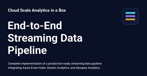 End To End Streaming Data Pipeline Cloud Scale Analytics In A Box
