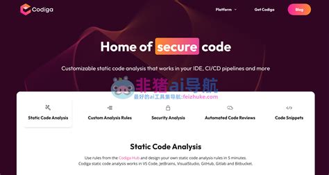Codiga官网 提供代码补全、代码审查和代码重构等功能 非猪ai导航