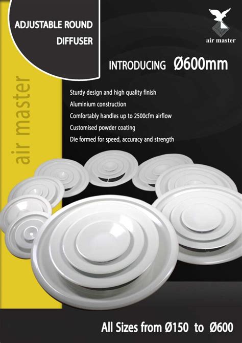 Airmaster Round Diffusers Disc Valve Ceiling Diffuser Adjustable Core