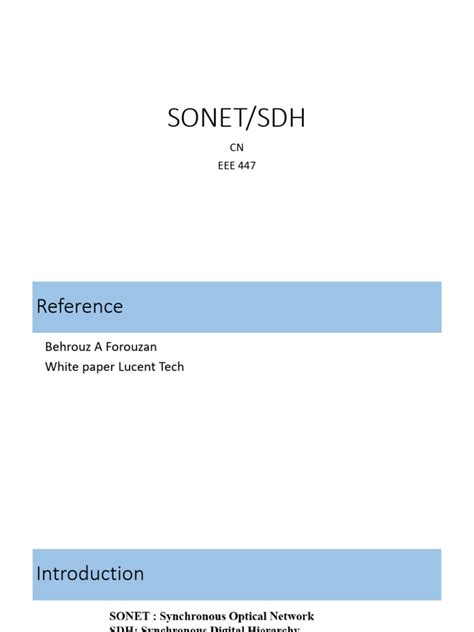 Lecture 5 Sonet Sdh Pdf Wavelength Division Multiplexing