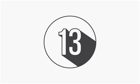 13 Number Circle Line Design Flat Vector 4638242 Vector Art At Vecteezy