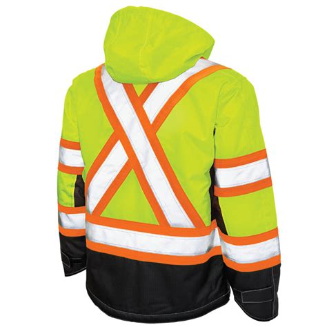 Tough Duck Ripstop Fleece Lined Safety Jacket With Quick Release Hoodi