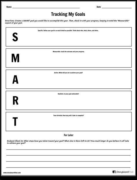 Smart Goal Setting Worksheet Create And Track Student Goals