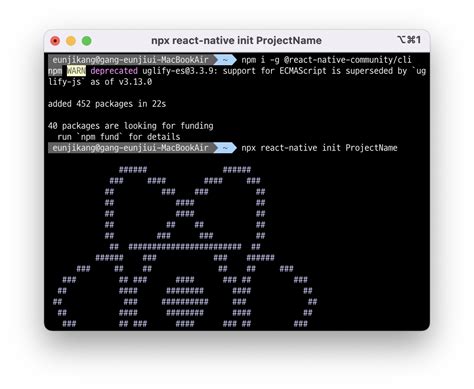React Native 리액트 네이티브 개발 환경 구축하기for Mac 업데이트 중