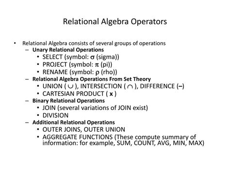 Ppt Relational Algebra Powerpoint Presentation Free Download Id