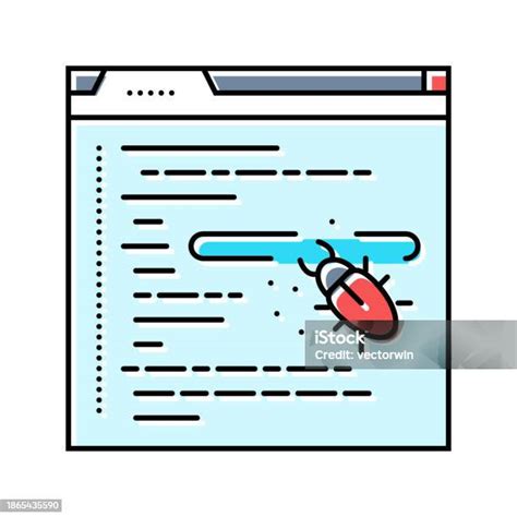 Debugging Code Software Color Icon Vector Illustration Stock