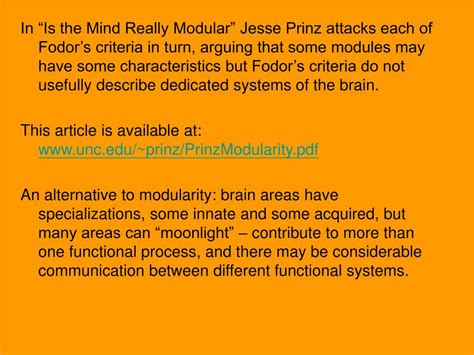 Ppt Modularity Of Mind Continued And The Language Of Thought Hypothesis Powerpoint