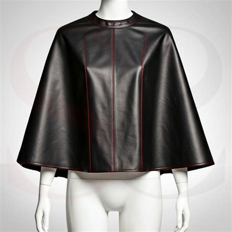 Luxury Black Leather Cape Sleek And Stylish