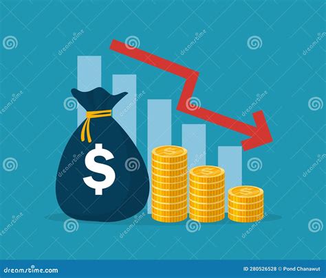 Business Finance Crisis Graph Fail Cost Reduction Concept Stock Vector