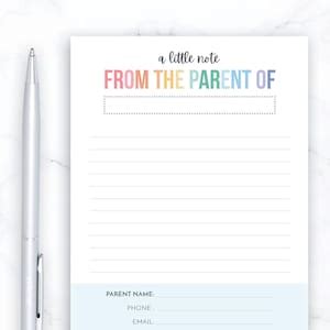 From The Parent Of Notepad Pastel Notepad 5x7 Kid Parent Notepad 5 5x8 5 Note To Babe