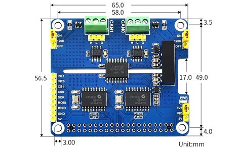 waveshare 2 ch isolated can expansion hat for raspberry pi dual chips