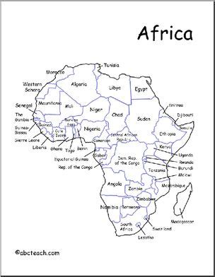 Map Africa Labeled Countries Abcteach
