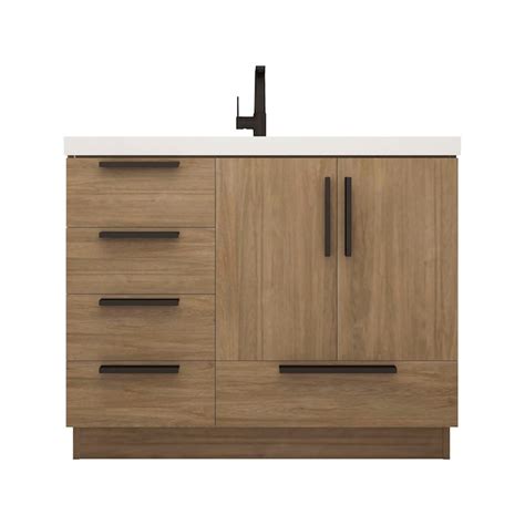 Bv Better Vanity Carla 42 In Dark French Oak Left Side Drawer