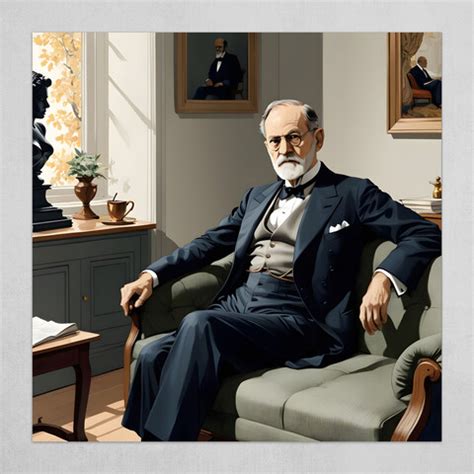 Sigmund Freud Sitting In His Office By Goran Conar