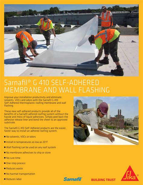 Sika Sarnafil Catalogs Sarnafil G410 Self Adhered Membrane And Wall