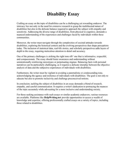 Disability Essay Manhattanville College Pdf